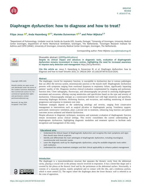 Pdf Diaphragm Dysfunction How To Diagnose And How To Treat