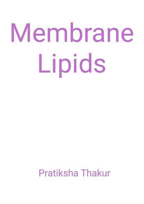 Membrane Lipids Pdf