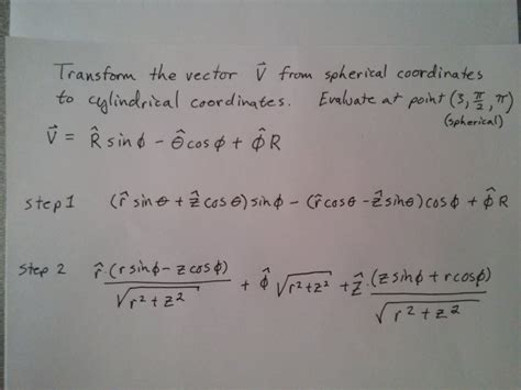 Solved Transform The Vector V From Spherical Coordinates To Chegg