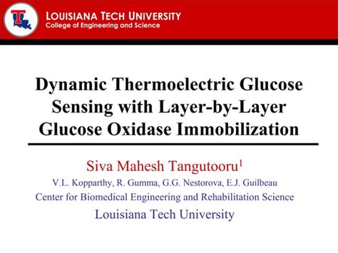 Dynamic Thermoelectric Glucose Sensing With Layer By Layer Glucose Oxidase Immobilization Pptx
