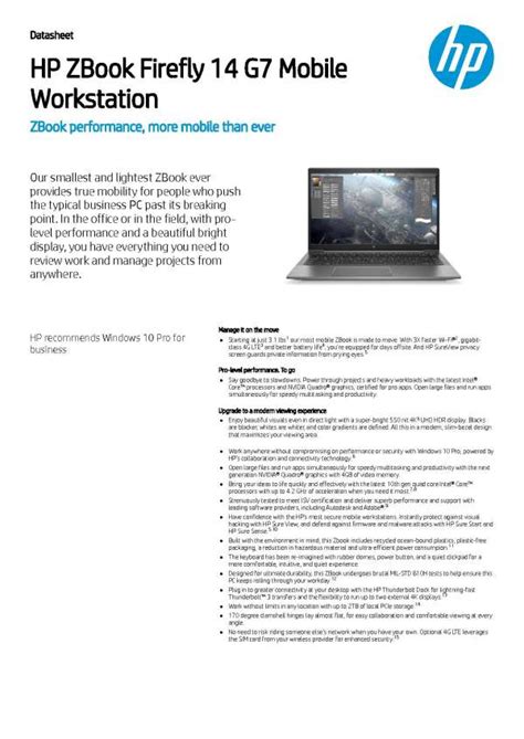 Hp Zbook Firefly G Mobile Workstation Unitech Computers