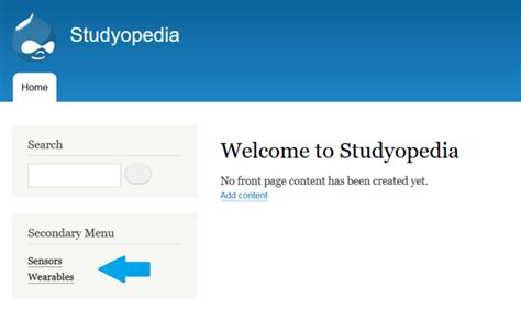 Add Drupal Menu To Website Studyopedia