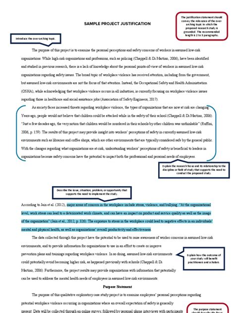 Sample Project Justification Pdf Occupational Stress Occupational