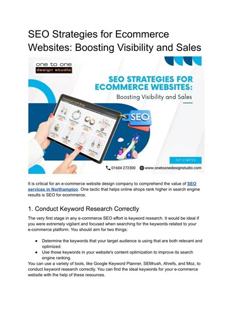 Ppt Seo Strategies For Ecommerce Websites Boosting Visibility And