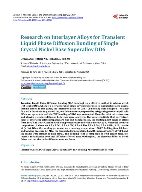 Pdf Research On Interlayer Alloys For Transient Liquid Phase