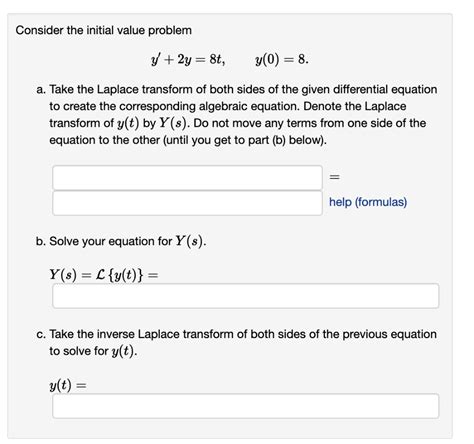 solved consider the initial value problem y′ 2y 8t y 0 8 a