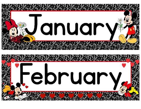 Mickey And Minnie Mouse Old Notebook Calendar Month By Jasmin Hernandez