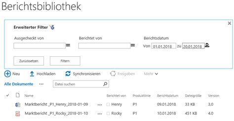 Sharepoint List Advanced Filter Filterinformationen In Sharepoint Liste Oder