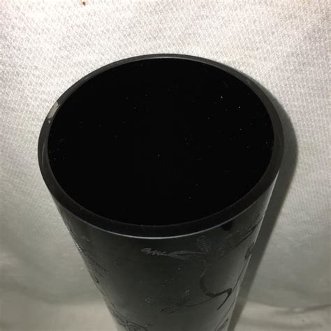 Kosta Sweden Incised Glass Vase Sea Glasbruk