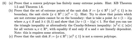 Solved A Prove That A Convex Polytope Has Finitely Many Chegg