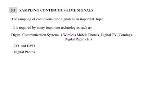 Ppt The Sampling Of Continuous Time Signals Is An Important Topic Powerpoint Presentation Id