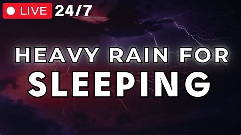 🔴 Heavy Rain And Thunder Sounds For Sleeping Black Screen Live Rain