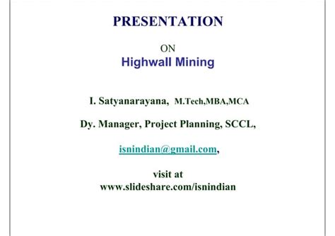 Highwall Mining Pdf