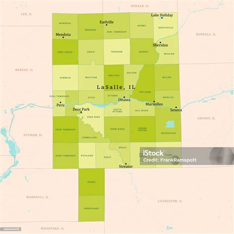 Il Lasalle County Vector Map Green Stock Illustration Download Image