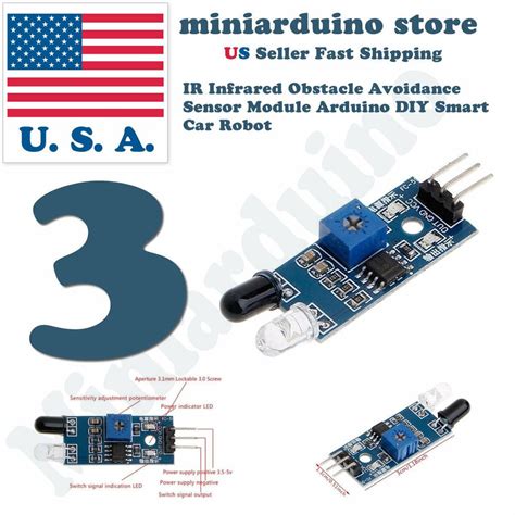 3pcs ir infrared obstacle avoidance sensor module for arduino smart ca eelectronicparts