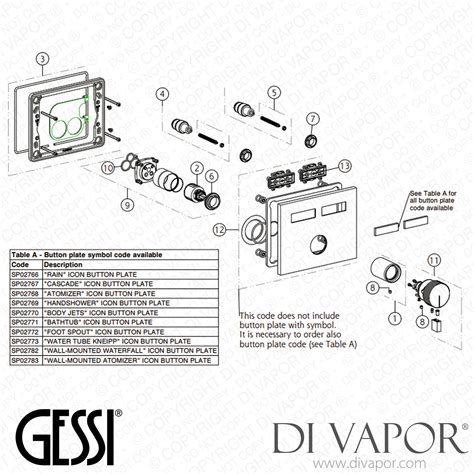 Gessi External Parts For Single Lever Mixer For Two Separate Functions