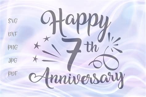 Happy 7th Anniversary Seven Year Wool Copper Wedding Sign C 419683