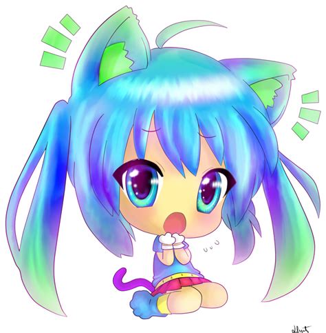 Cute Anime Chibi Cat Girl