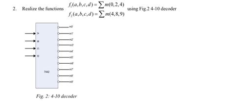 Solved Realize The Functions Decoder Using Fig Mr Chegg