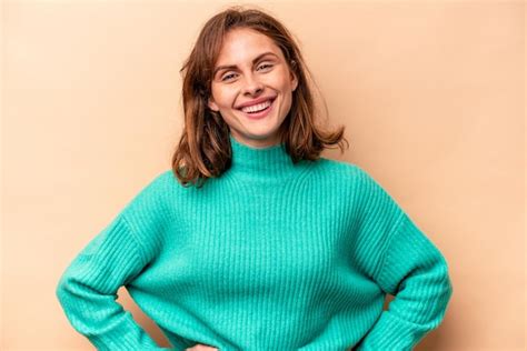 Premium Photo Young Caucasian Woman Isolated On Beige Background