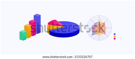 3d Graph Pie Chart Data Visualization Stock Vector Royalty Free
