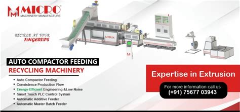 Auto Compactor Feeding Plastic Recycling Plant Machinery In Uae Micro