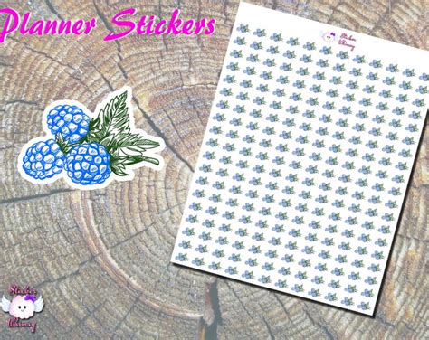 Mini Blue Raspberry Stickers Planner Stickers Fruit Stickers
