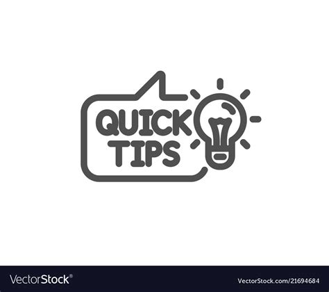 Quick Tips Line Icon Helpful Tricks Sign Vector Image