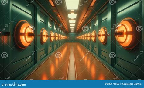 Sci Fi Corridor Dark And Moody Atmosphere Generative Ai Stock