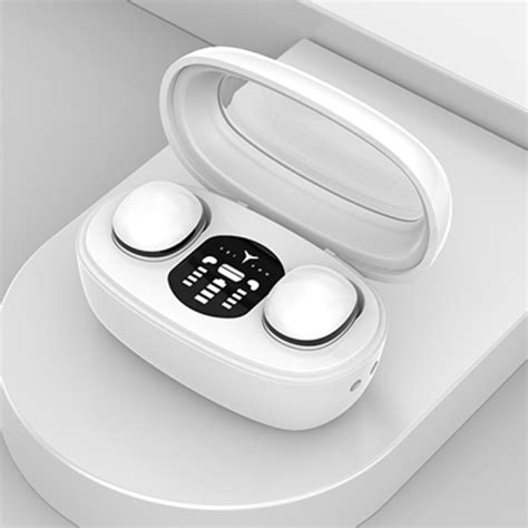 직사각형 빈 소음 감소 기능이 있는 미니 Tws Bluetooth 이어폰 장수명 수면 무선 음악 이어버드 흰색