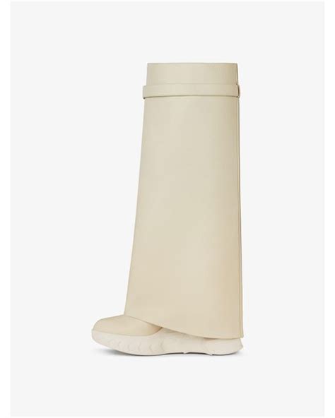 Givenchy Shark Lock Biker Boots In White Lyst