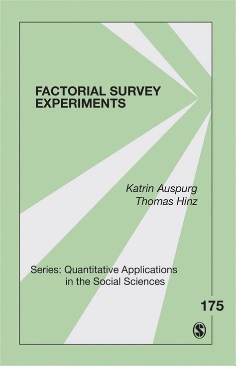 Quantitative Applications In The Social Sciences Factorial Survey