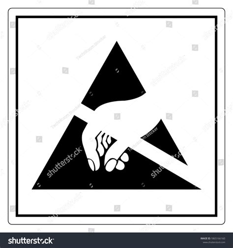 Electrostatic Sensitive Device Esd Symbol Sign стоковая векторная