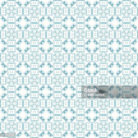 Seni Dekoratif Pola Geometris Ilustrasi Simetris Fraktal Abstrak