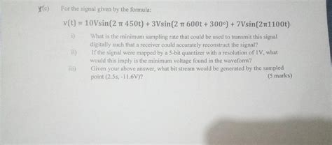 solved c for the signal given by the formula