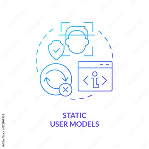Static User Models Blue Gradient Concept Icon Human Computer