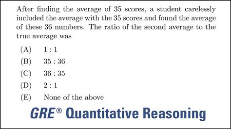 Statistics And Averages Gre Quantitative Reasoning Practice Question