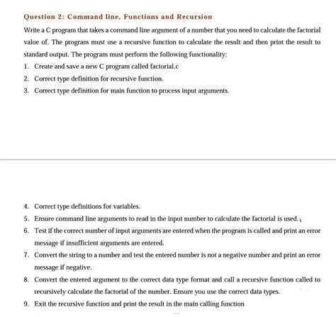 Solved Question 2 Command Line Functions And Recursion