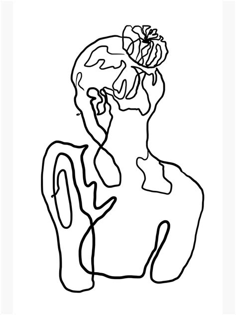 Lámina Artística Dibujo De Una Línea De Mujer Boceto De Línea