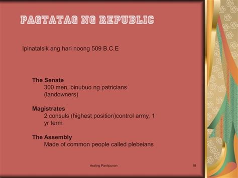 Ang Republic Ng Rome At Ang Imperyong Roman Pptx