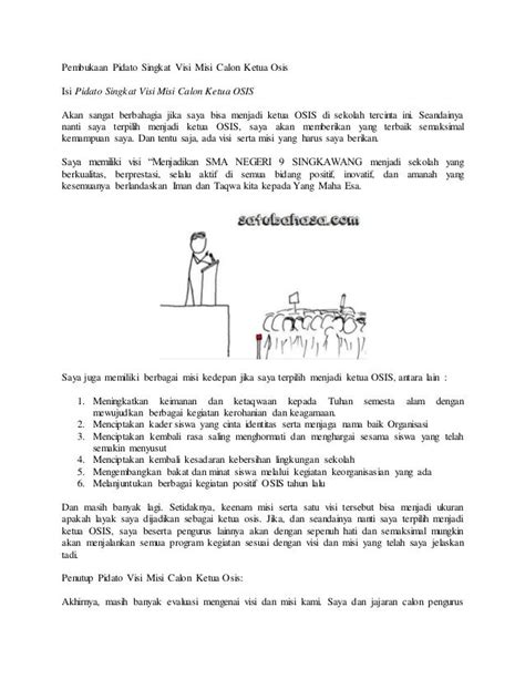 Contoh Visi Misi Dan Program Kerja Calon Ketua Osis Biojeans