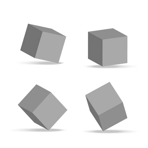 Premium Vector Cube Rotation Perspective Geometric Form Spin Abstract