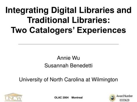 Ppt Integrating Digital Libraries And Traditional Libraries Two