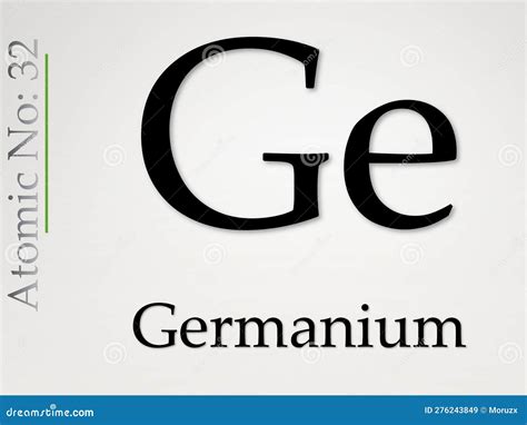 Símbolo De Elemento Químico De Germanio En El Fondo De La Luz Stock De