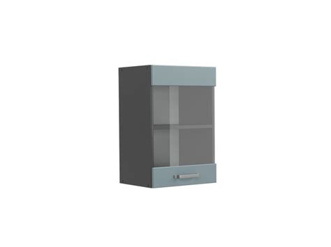 Vicco Meuble De Cuisine Haut Vitré R Line Bleu Grisanthracite 40 Cm
