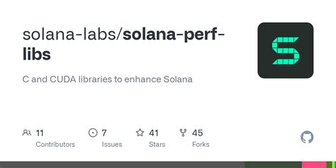 Github Solana Labssolana Perf Libs C And Cuda Libraries To Enhance