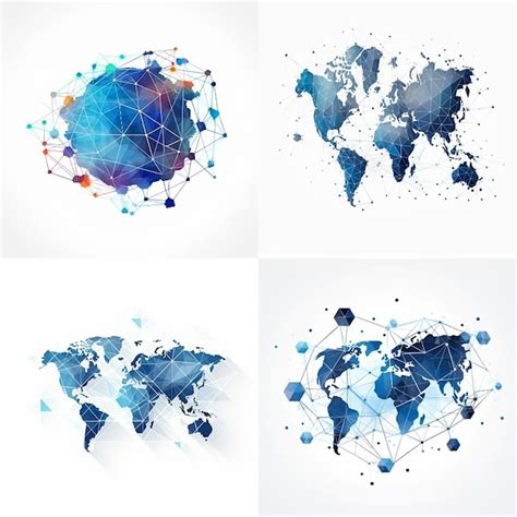 Premium Vector Geometric Vector Global Connectivity On White Backgroun