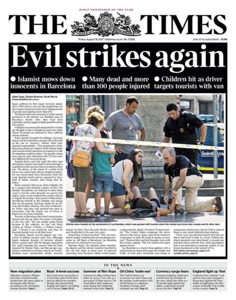 Anorak News Barcelona Terror The Front Pages