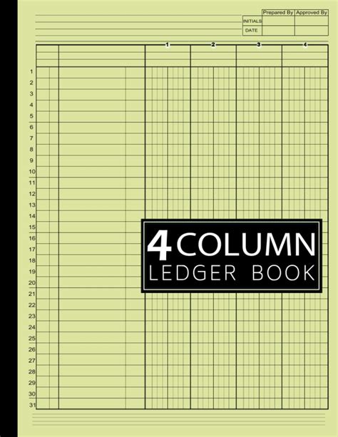 4 Column Ledger Book Large Simple Four Column For Bookkeeping Accounting And 4 Column Ledger Book Large Simple Four Column For Bookkeeping Accounting And