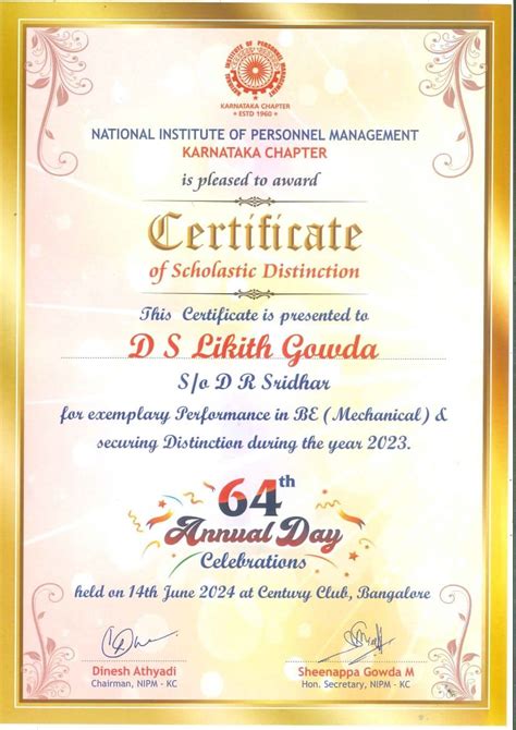 Likith Gowda On Linkedin Scholasticdistinction Nipmindia Excellence Milestones